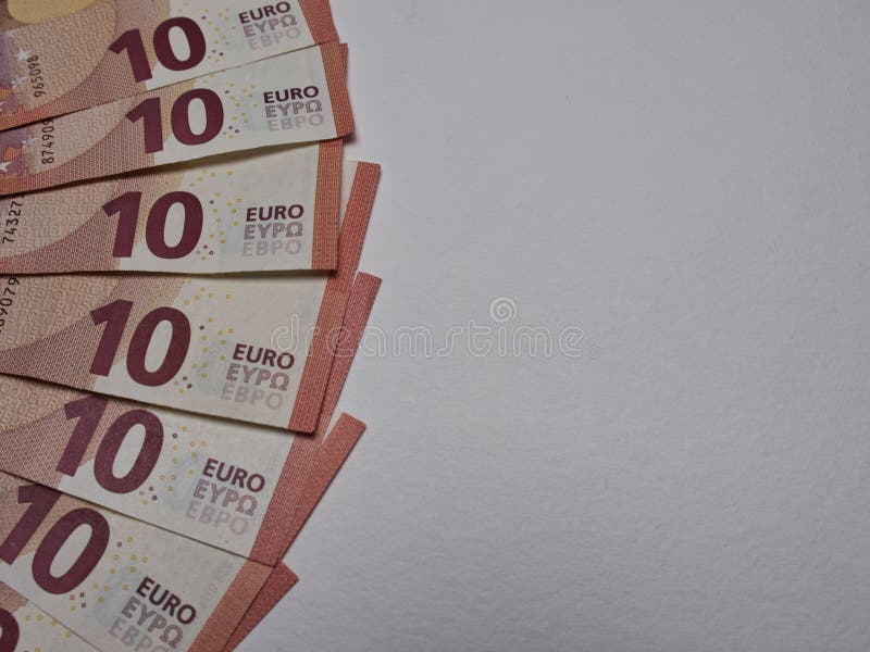 Details Recordings of Euro Banknotes of the Different Size and Shape ...
