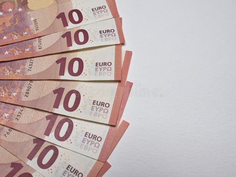 Details Recordings of Euro Banknotes of the Different Size and Shape ...