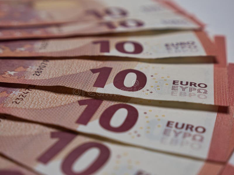 Details Recordings of Euro Banknotes of the Different Size and Shape ...