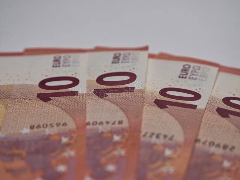 Details Recordings of Euro Banknotes of the Different Size and Shape ...