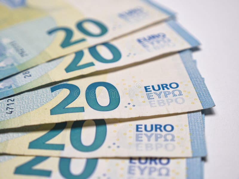 Details Recordings of Euro Banknotes of the Different Size and Shape ...