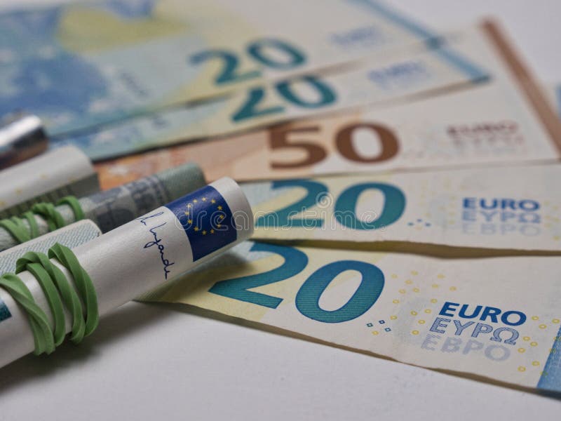 Details Recordings of Euro Banknotes of the Different Size and Shape ...