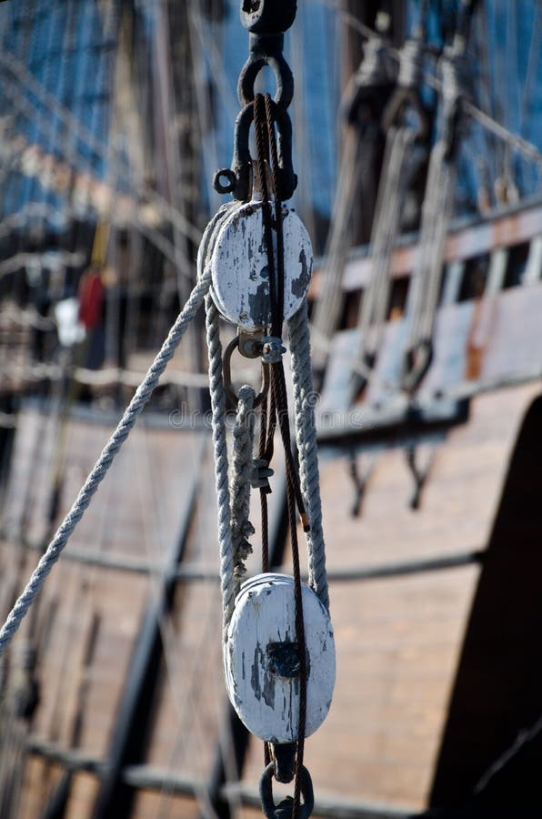 Details of Rigging of Sailboat Stock Image - Image of sailboat ...