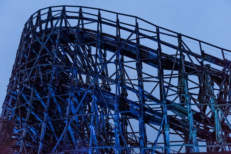 Details of Roller Coaster Tracks.. Editorial Photography - Image of ...