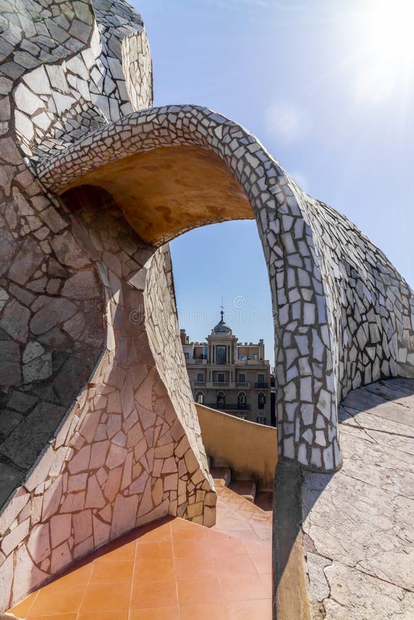 Details of the Rooftop of the Modernist House in Barcelona Editorial ...