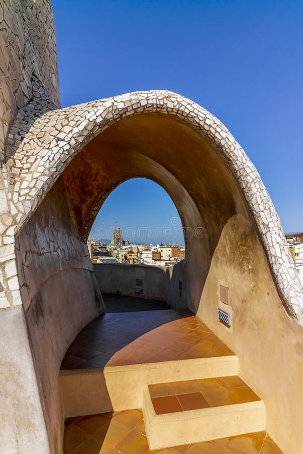 Details of the Rooftop of the Modernist House in Barcelona Editorial ...