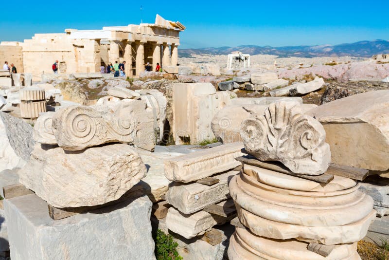 Details of the Ruins in Acropolis, Athens Stock Image - Image of ...