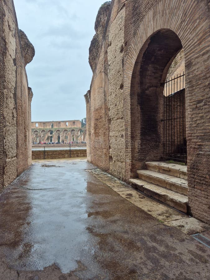Details of the Ruins of the Coliseum Inside in Rome, Italy. Stock Photo ...