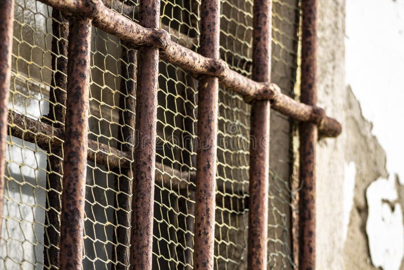 Rusty bars of a jail stock image. Image of people, escape - 118574349