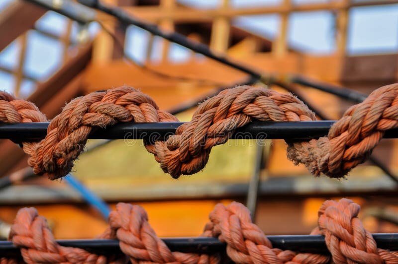 Ropes on a boat stock image. Image of history, boat - 111351011