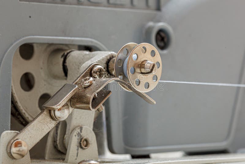 Details of a Sewing Machine, Spool of Thread Stock Image - Image of ...