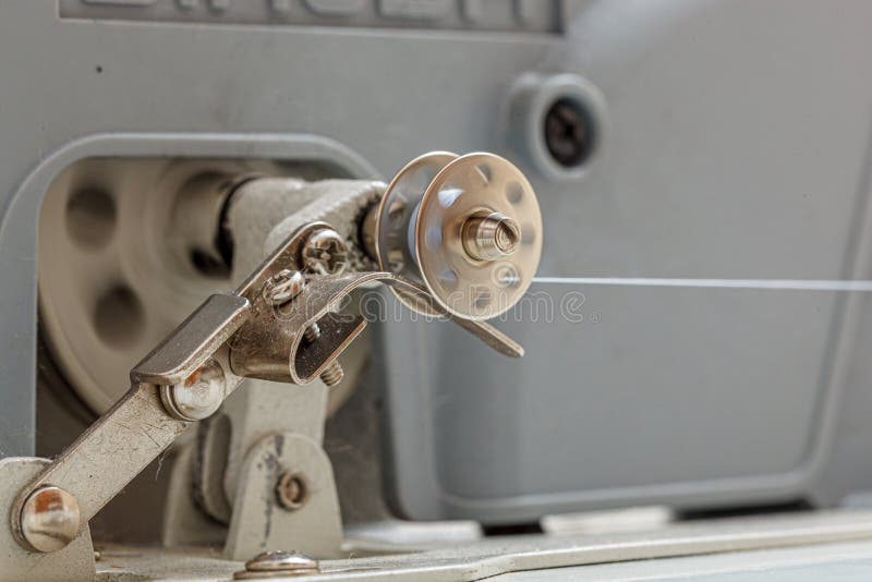 Details of a Sewing Machine, Spool of Thread Stock Photo - Image of ...