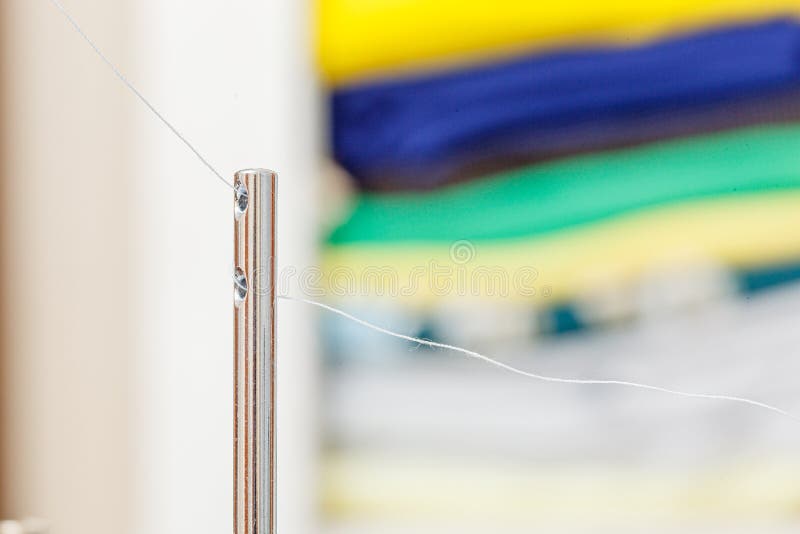 Details of a Sewing Machine, Spool of Thread Stock Photo - Image of ...