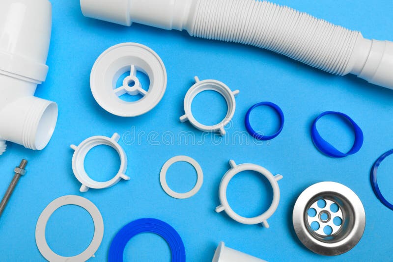 Details Siphon Kitchen Sink on Blue Background - Image Stock Photo ...