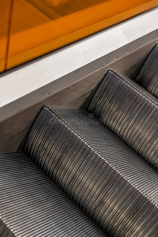 Details of the Stairs of an Escalator.. Stock Image - Image of window ...