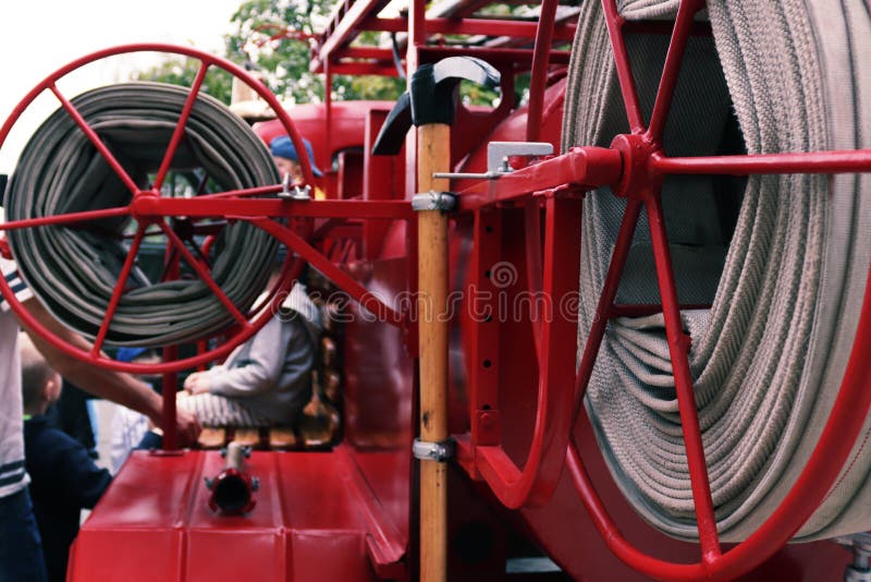 Details and Structure of the Fire Truck Stock Photo - Image of engine ...