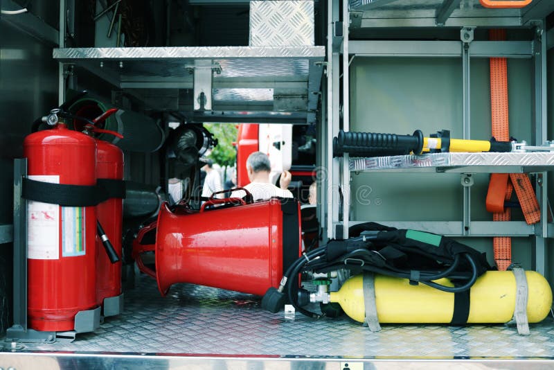 Details and Structure of the Fire Truck Stock Image - Image of ...