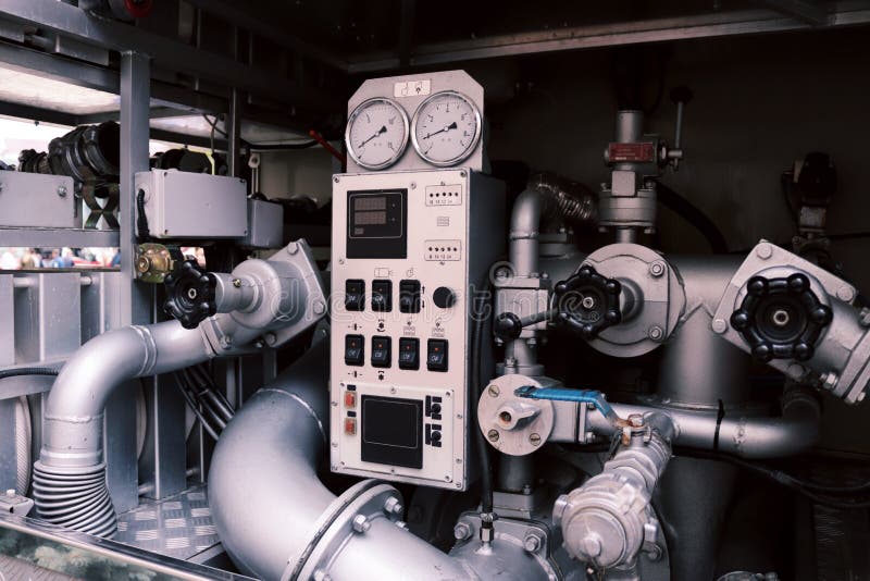 Details and Structure of the Fire Truck Stock Image - Image of control ...