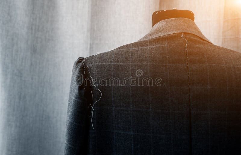Details of a Tailored Back Suit Jacket Stock Photo - Image of repair ...