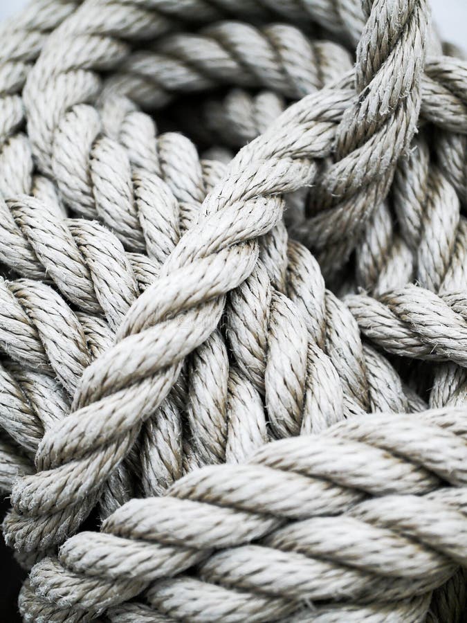Details of a Thick Rope on a Ship Stock Image - Image of rope, sunny ...