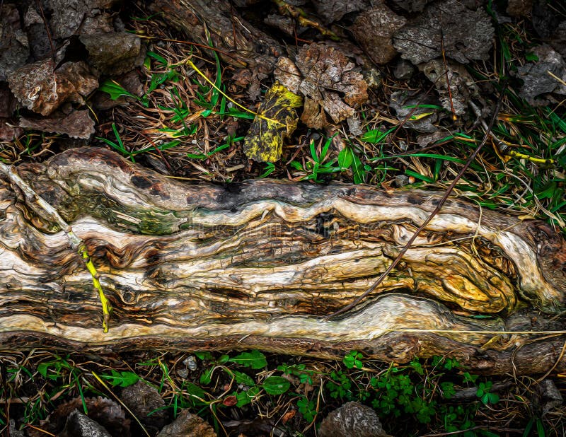 Details of a Three Trunk on a Forest Floor Stock Image - Image of trunk ...