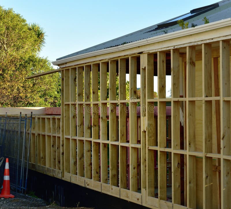 Details of a Timber Framed Structural Wall Stock Image - Image of ...