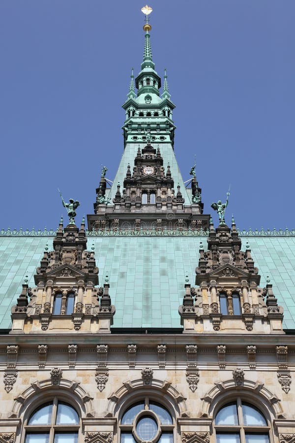 Town hall of Kiel stock image. Image of tower, fountain - 28131121