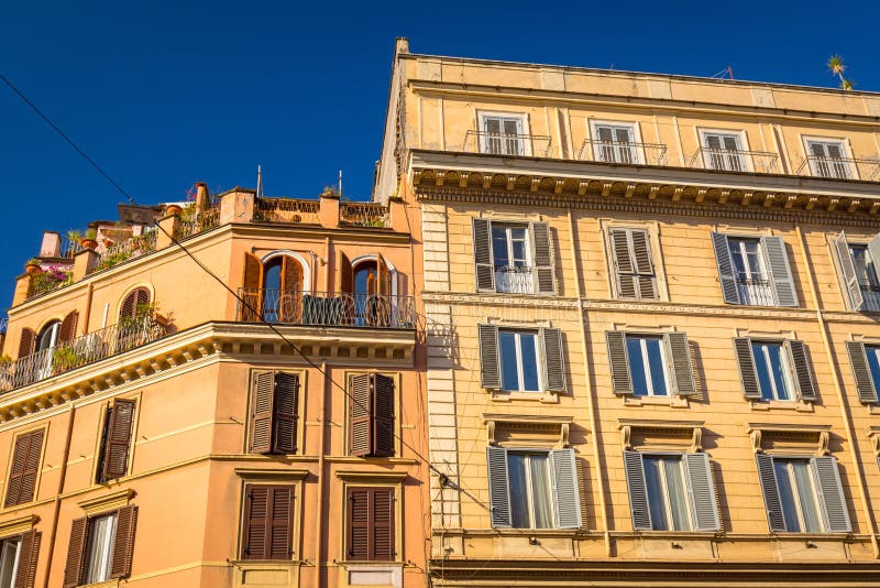 Details of Traditional Italian Architecture in Rome Stock Image - Image ...