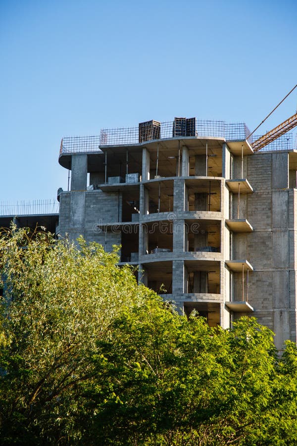 Details of Unfinished Building on the Construction Site Stock Photo ...