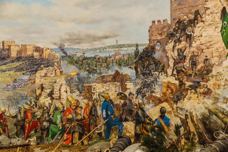 Panorama Van De Definitieve Aanval En De Val Van Constantinopel Stock ...