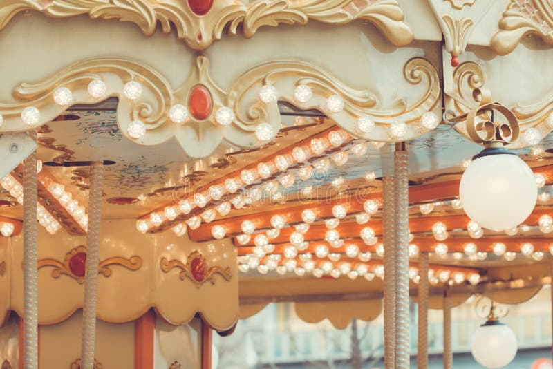 Details of a Vintage Carousel. Stock Image - Image of details, urban ...