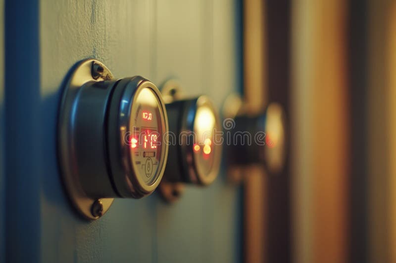 Details of Vintage Gauges Showing Temperature Readings on a Wooden Wall ... Details of Vintage Gauges Showing Temperature Readings on a Wooden Wall ...