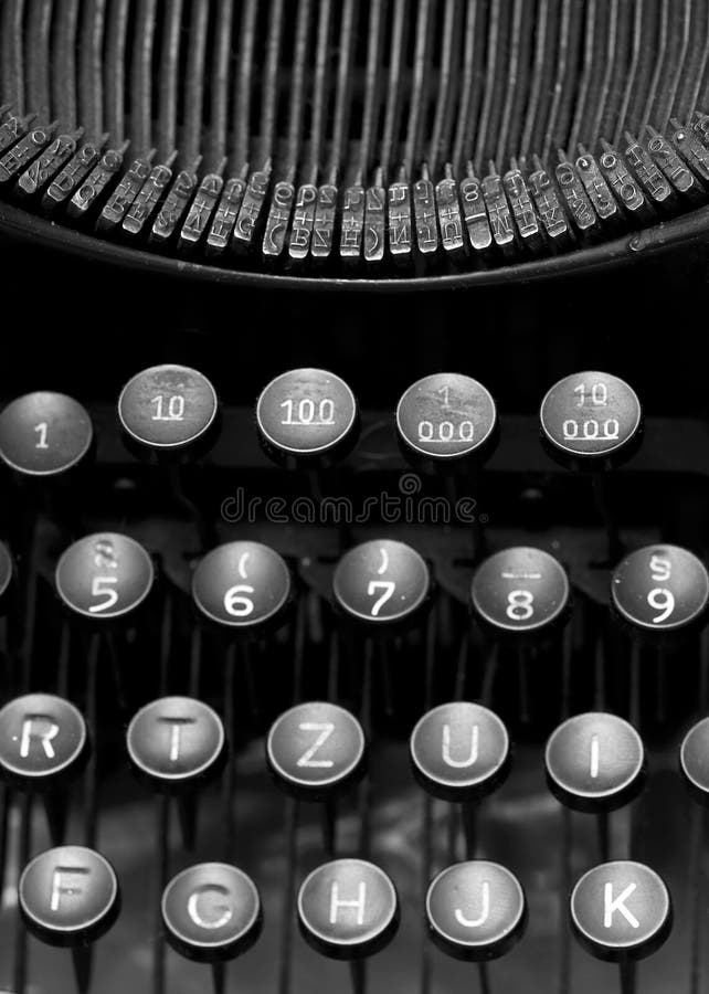 An Antique Typewriter Showing Traditional QWERTY Keys XII Stock Photo ...