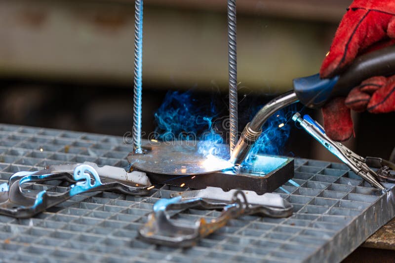 Details of Welding Activities - a Welder is Welding Steel Components ...