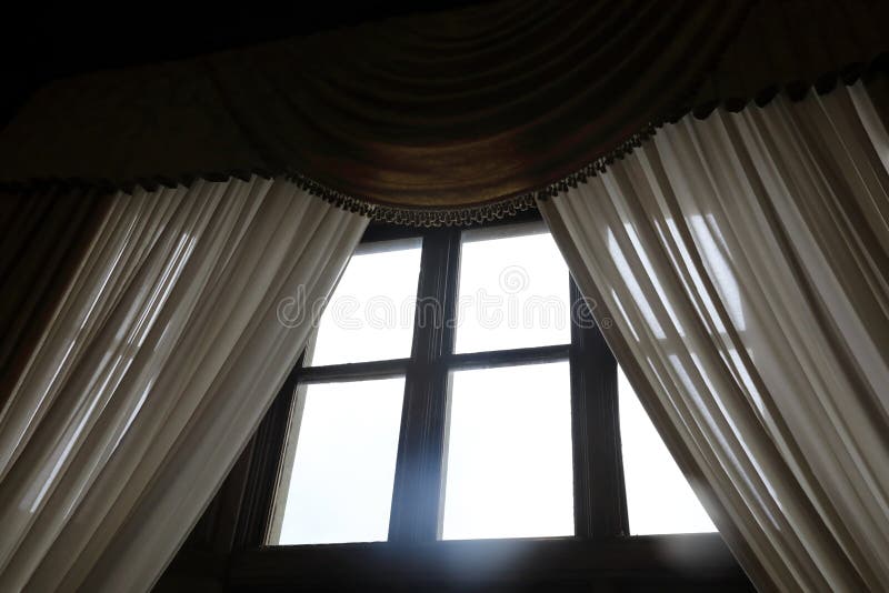 Details of Window with Curtains Stock Photo - Image of estate, curtain ...