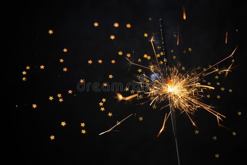 Nice Burning Sparkler with Some Light Effects Stock Photo - Image of ...
