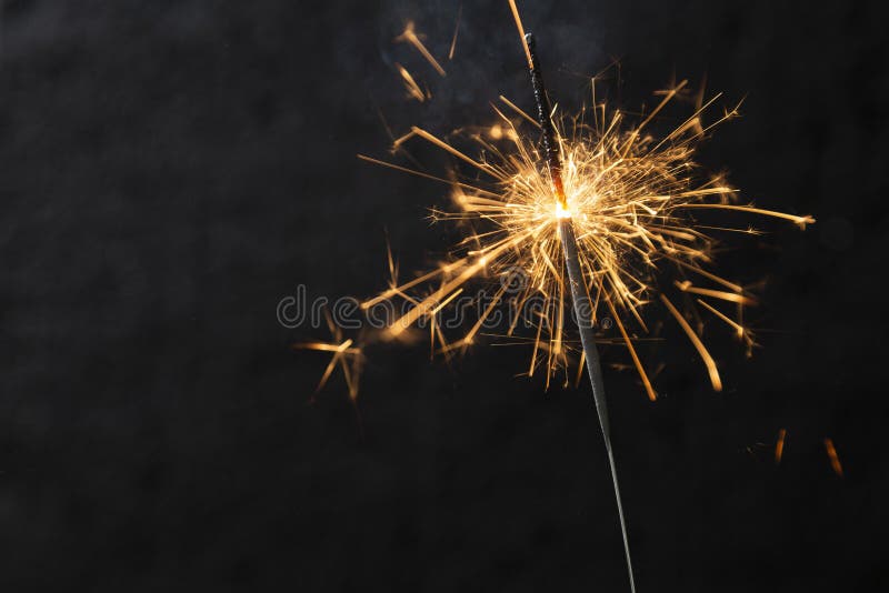 Nice Burning Sparkler with Some Light Effects Stock Image - Image of ...