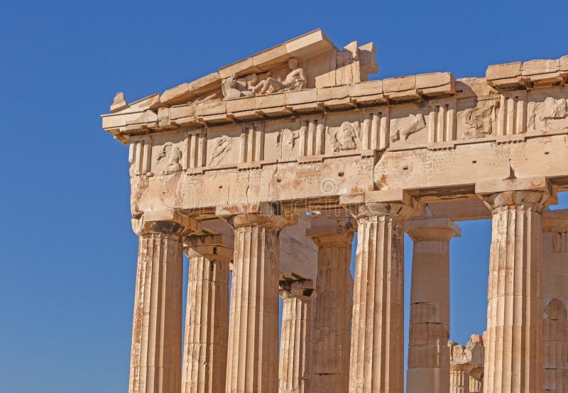 Detalhe De Acrópole Do Templo Do Partenon Foto de Stock - Imagem de ...