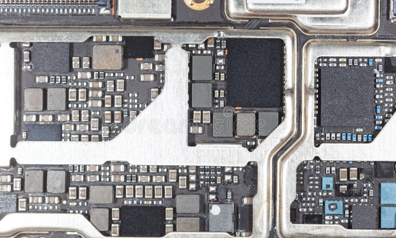 Detalhes E Microcircuitos Na Placa Como Fundo. Foto de Stock - Imagem ...