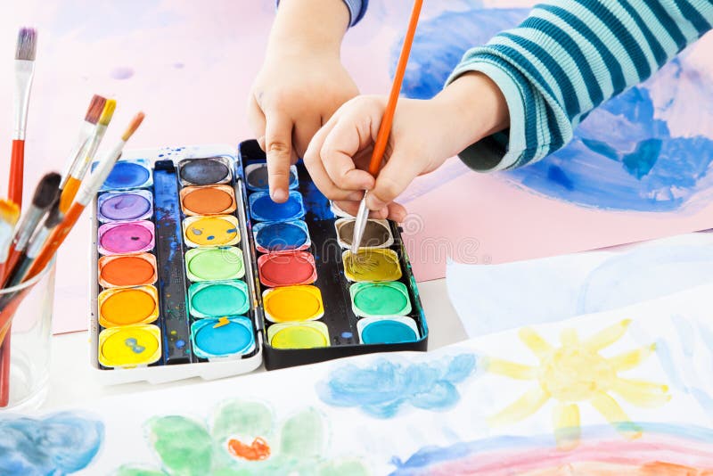 Detalle De La Pintura De La Mano Foto de archivo - Imagen de colorante ...