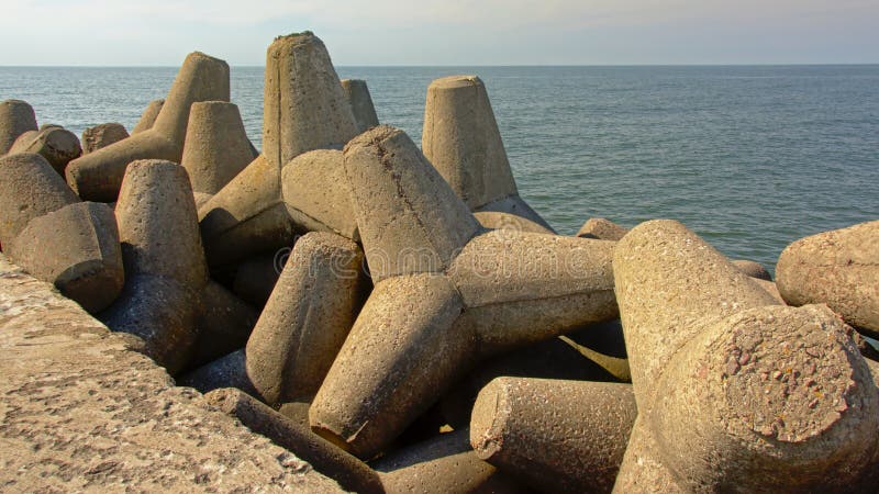 Detalle Del Rompeolas De Liepaja Imagen de archivo - Imagen de concreto ...
