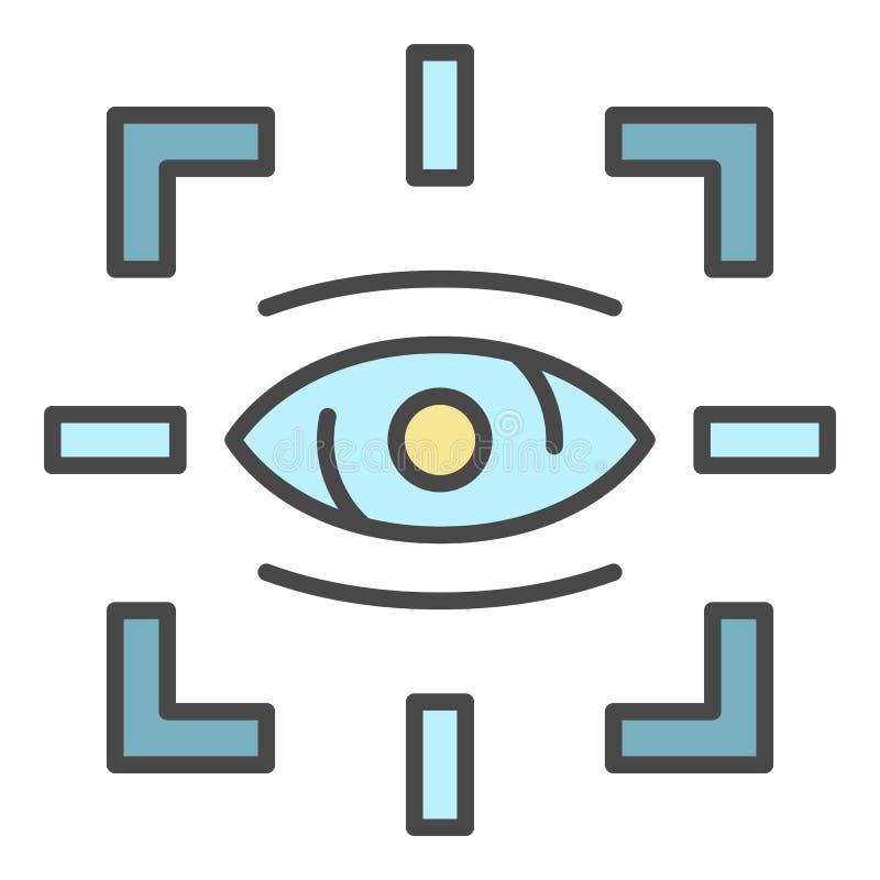 Detect Eye Icon Color Outline Vector Stock Vector - Illustration of ...
