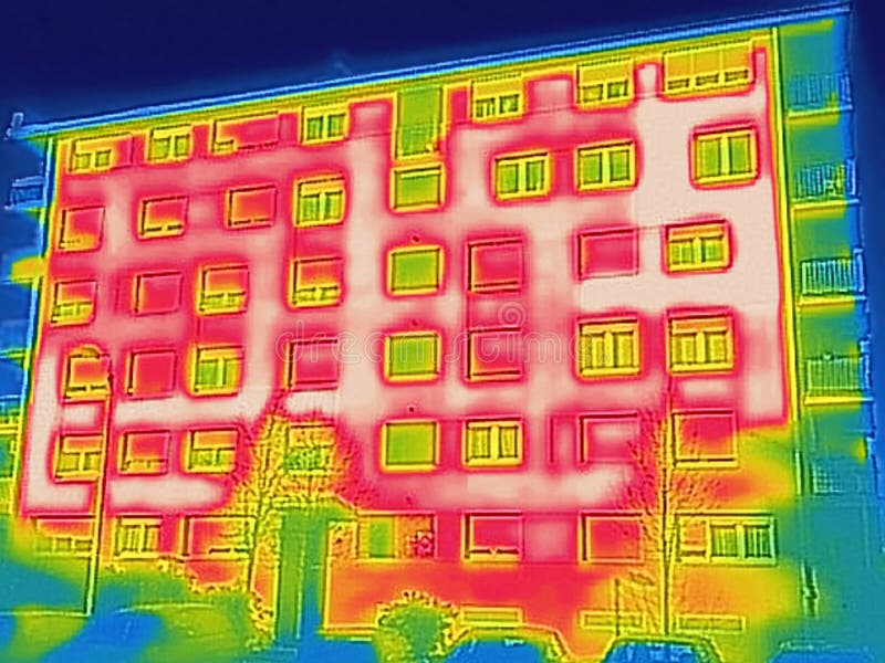 Detecting Heat Loss Outside Building Using Thermal Came Stock Image ...