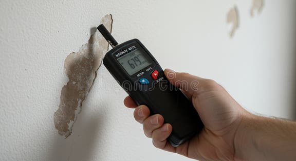 Detecting Moisture Damage: Using a Moisture Meter on a Damaged Wall ...