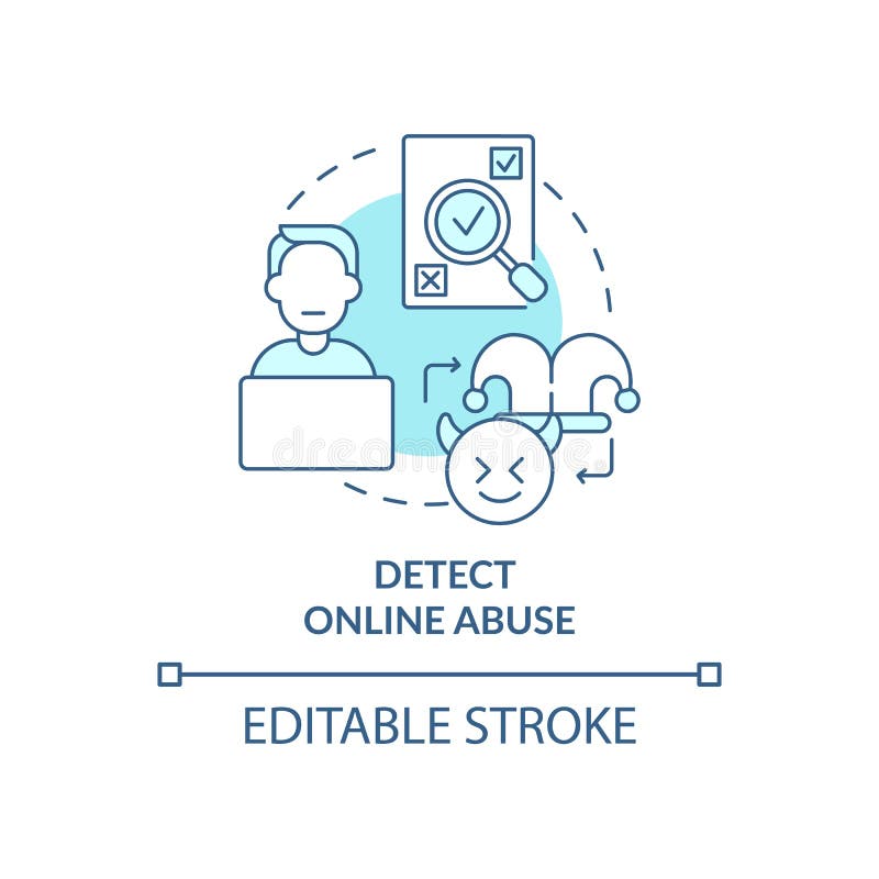 Detecting Online Abuse Concept Icon Stock Vector - Illustration of ...