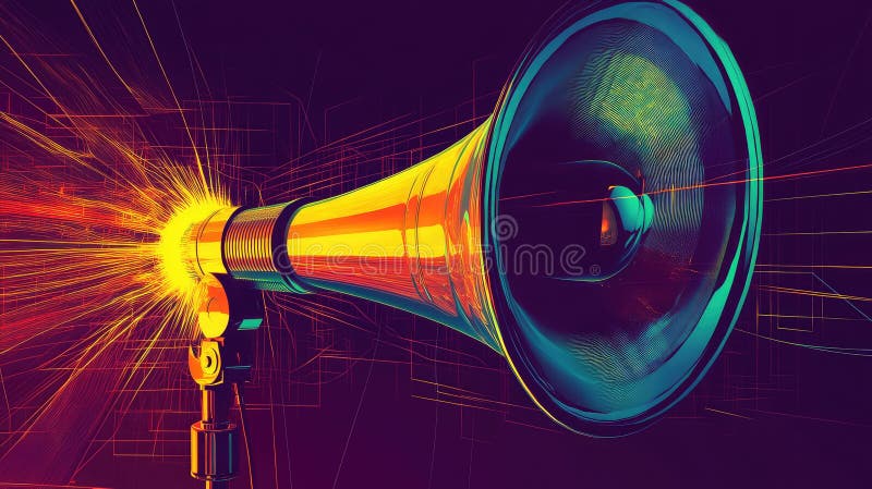 Detection Scanning Radar Megaphone Stock Illustration - Illustration of ...
