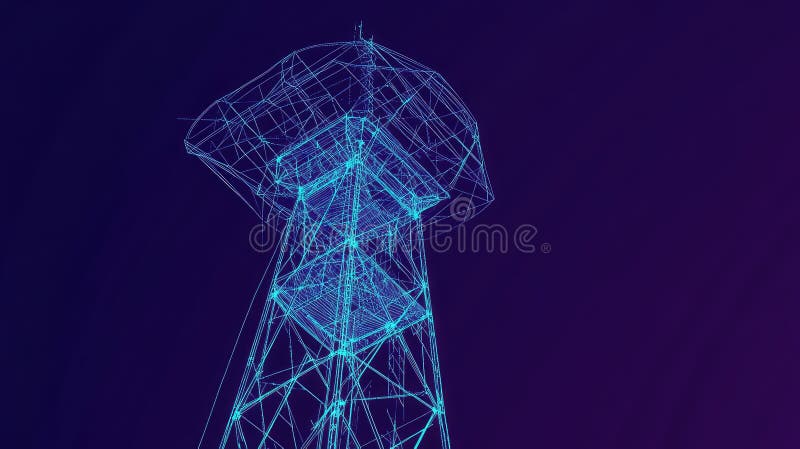 Detection Scanning Radar Signal Tower Stock Illustration - Illustration ...