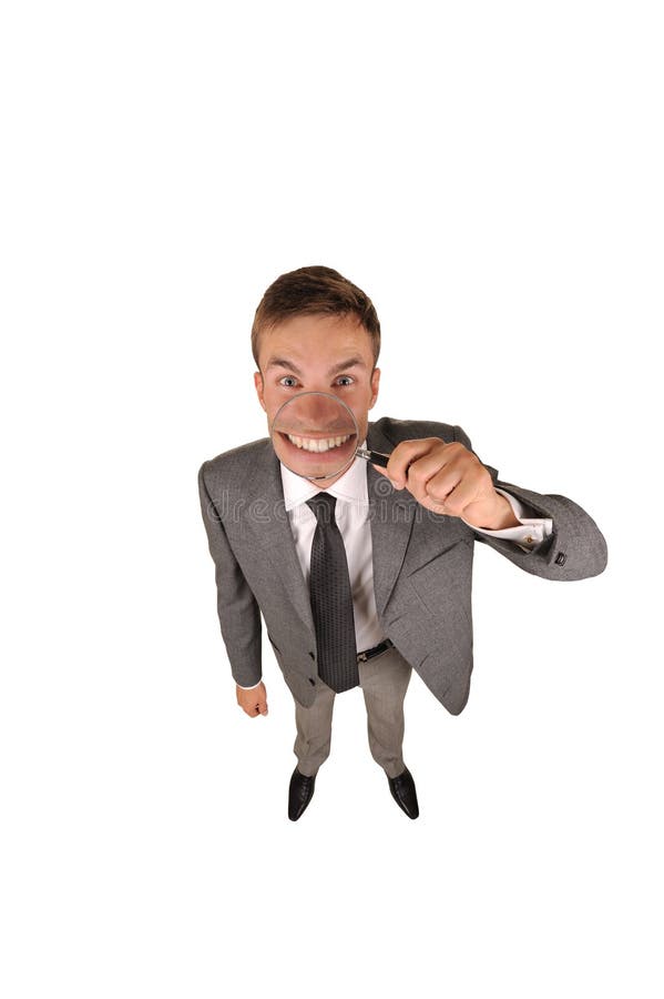 Curious Detective Looking through Magnifier Stock Photo - Image of look ...