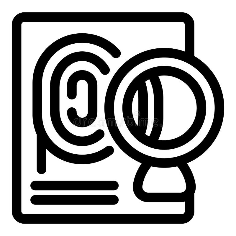 Detective is Analyzing a Fingerprint on a Document Using a Magnifying ...