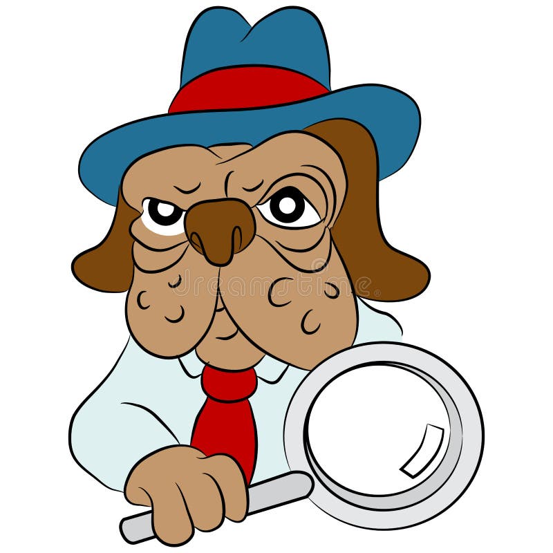 Perro Detective Que Sostiene Una Lupa Ilustración del Vector ...